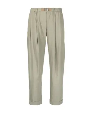 Brunello Cucinelli Linen-blend Cropped Trousers