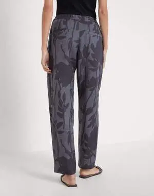 Brunello Cucinelli Floral Print Linen Trousers