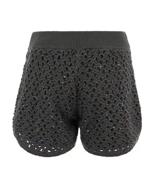 Brunello Cucinelli Sequin-embellished Crochet Short Shorts