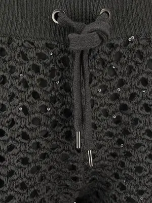 Brunello Cucinelli Sequin-embellished Crochet Short Shorts