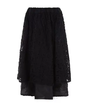 Comme Des Garçons Layered Distressed Midi Skirt