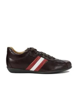 Bally Leather Lace-up Sneakers With Iconic Stripe Detailing - Black