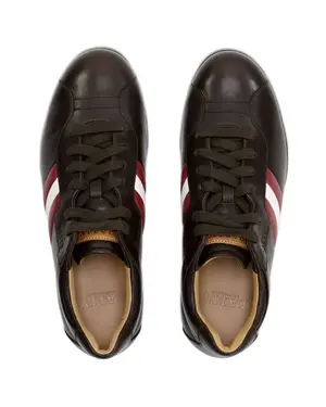 Bally Leather Lace-up Sneakers With Iconic Stripe Detailing