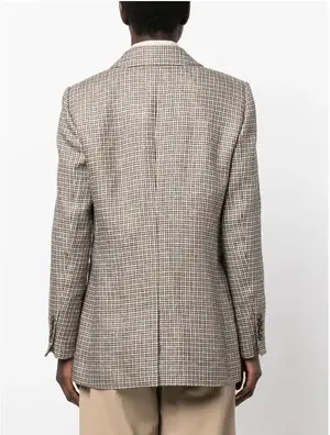 Brunello Cucinelli Houndstooth-pattern Double-breasted Blazer
