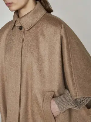 Brunello Cucinelli Button Collar Cape Jacket