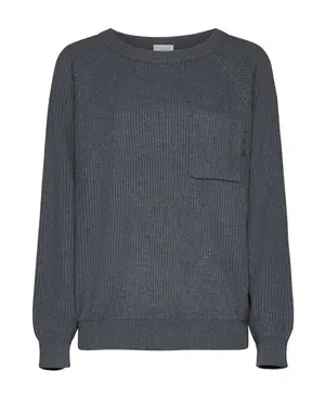 Brunello Cucinelli Ribbed Knit Cotton Jumper