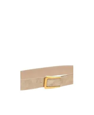 Brunello Cucinelli Leather Belt With Metallic Buckle