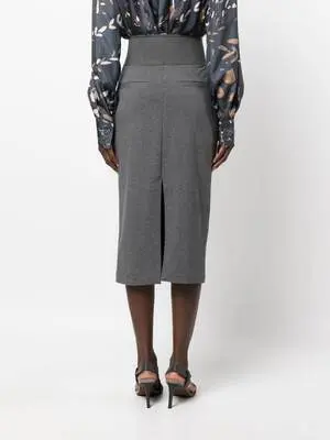 Brunello Cucinelli High-waisted Knitted Pencil Skirt