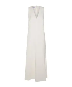 Brunello Cucinelli V-neck Side-slit Dress