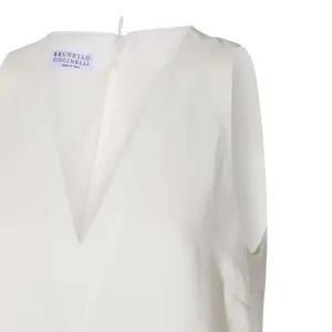 Brunello Cucinelli V-neck Side-slit Dress