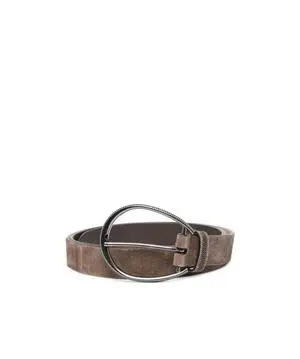 Brunello Cucinelli Pointed Tip Buckle Belt - Brown
