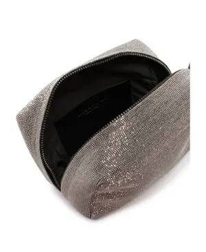 Brunello Cucinelli Monili-embellished Zipped Clutch Bag - Gray
