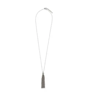 Brunello Cucinelli Tasseled Lobster Clasp Necklace - Gray