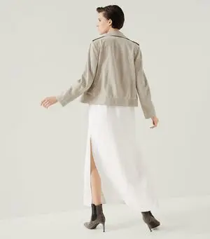 Brunello Cucinelli Suede Biker Jacket