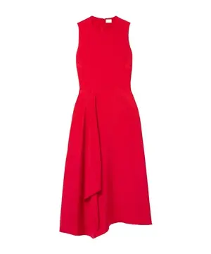 Adam Lippes Draped Silk-crepe Midi Dress - No