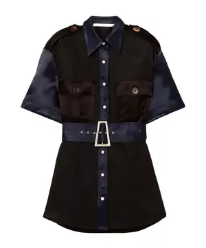 PETER DO Twill Satin Blend Shirt - Black