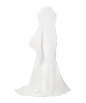 Maticevski Asymmetrical Strapless Tulle-trim Gown