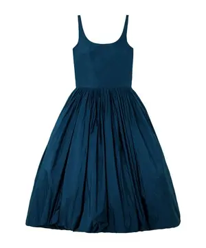 MOLLY GODDARD Shirred Taffeta Midi Dress