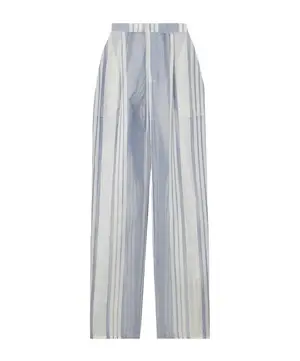 ADMONA Striped Sheer Chiffon Straight-leg Pants