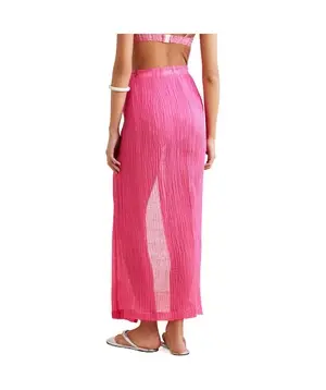 Lisa Marie Fernandez Pleated Linen-blend Chiffon Wrap Sarong