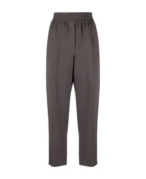 Brunello Cucinelli High-waist Tapered Cropped Trousers