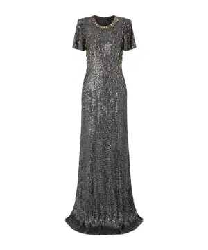 Jenny Packham Embellished Sequined Maxi Gown