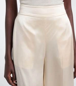 JOSEPH Dijon Silk Satin Wide-leg Pants