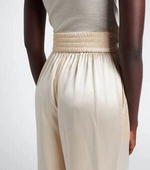 JOSEPH Dijon Silk Satin Wide-leg Pants