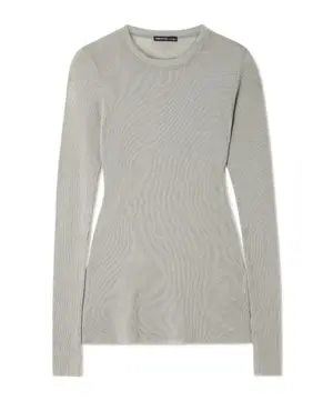 JAMES PERSE Ribbed Cotton And Cashmere-blend T-shirt - No