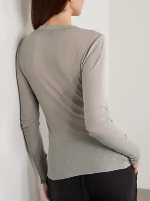 JAMES PERSE Ribbed Cotton And Cashmere-blend T-shirt