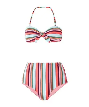 LEMLEM Striped Bandeau Bikini Set