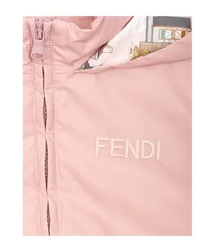 Fendi Zip-up Hooded Jacket With Ruffled Hem