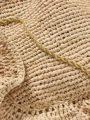 LOEFFLER RANDALL Ruffled Raffia Shoulder Bag
