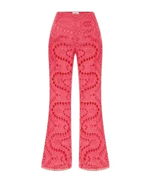 Charo Ruiz Ibiza Embroidered Cotton-blend Flared Trousers