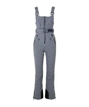 Cordova Fernie Gingham Seersucker Ski Salopettes - Gray