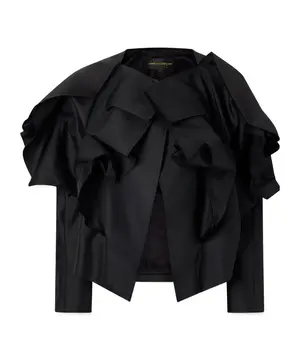 Comme Des Garçons Fitted Coat With Frayed Ruffles