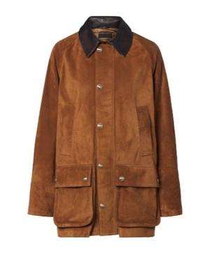 NILI LOTAN Kedem Leather-trimmed Suede Jacket