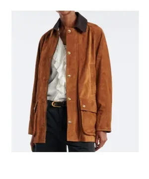 NILI LOTAN Kedem Leather-trimmed Suede Jacket