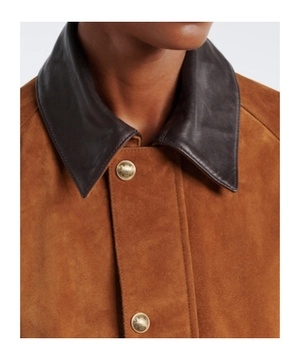 NILI LOTAN Kedem Leather-trimmed Suede Jacket