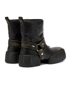DIESEL® D-tex Strap-detail Leather Boots