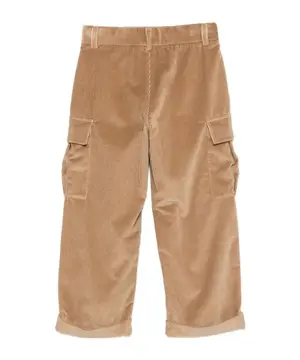 Fendi Corduroy Logo-patch Cargo Pants