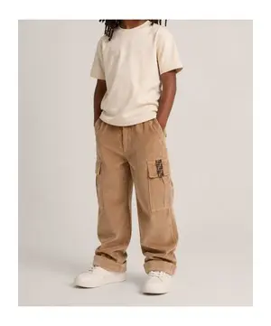 Fendi Corduroy Logo-patch Cargo Pants