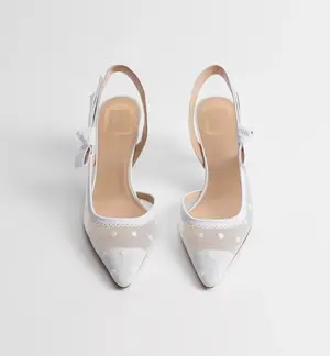 Dior J'adior Embroidered Tulle Slingback Pumps