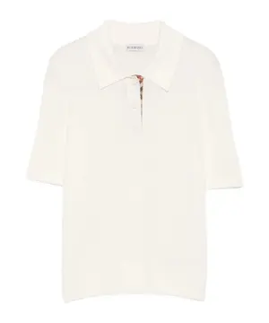 Burberry Check Trim Polo Top
