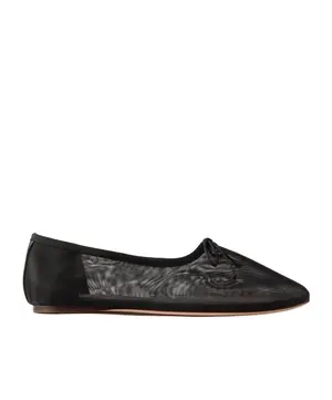 LOEFFLER RANDALL Mesh Ballet Flats With Bow Detailing