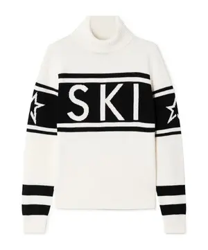 Perfect Moment Schild Intarsia Merino Wool Turtleneck Sweater - No