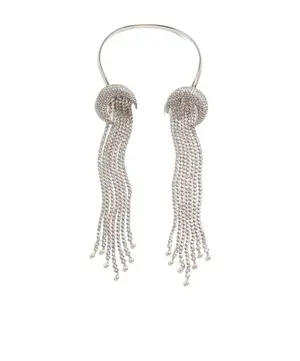 Valentino Garavani Beaded Crystal Waterfall Necklace - White