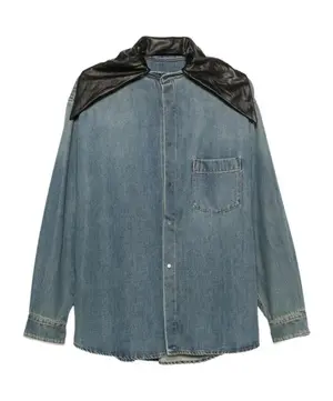 DARKPARK Color-block Collar Denim Shirt