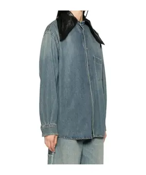 DARKPARK Color-block Collar Denim Shirt