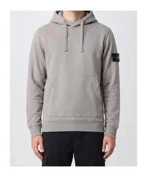 Stone Island Logo Patch Straight Hem Hoodie